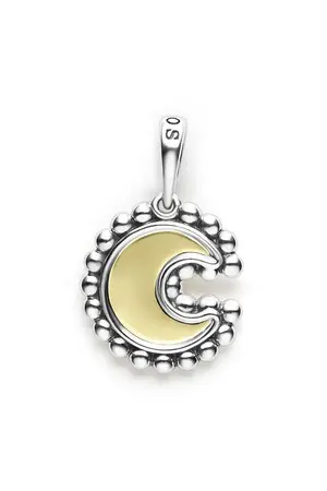 Lagos Signature Caviar Two-tone Crescent Charm - Gold
