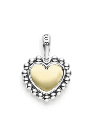 Lagos Signature Caviar Two-tone Heart Charm - Gold