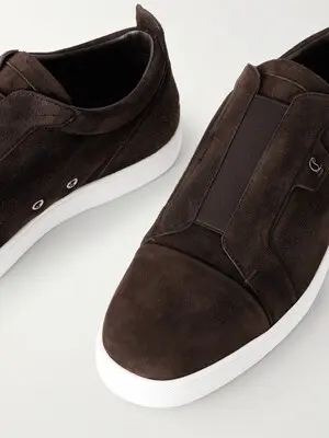 CHRISTIAN LOUBOUTIN St Louis Suede Slip-on Sneakers