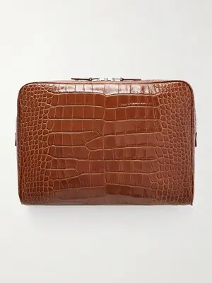 TOM FORD Croc-effect Leather Laptop Pouch