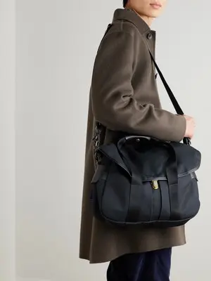 BLEU DE CHAUFFE Leather And Webbing-trimmed Canvas Weekend Bag