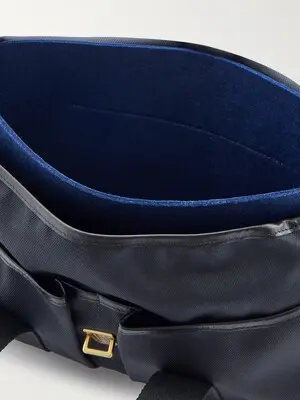 BLEU DE CHAUFFE Leather And Webbing-trimmed Canvas Weekend Bag