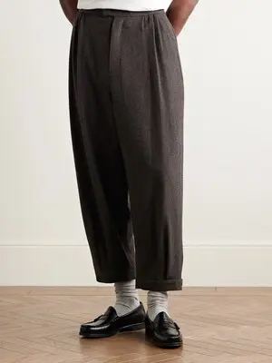 AMOMENTO Tapered Wool Trousers