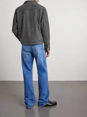 FRAME Suede Trucker Jacket - Gray