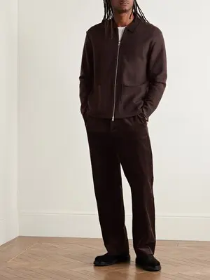 Nn07 Jonas 6398 Brushed-wool Zip-up Cardigan - Brown