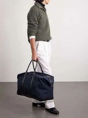 TOM FORD Leather-trimmed Recycled-nylon Weekend Bag