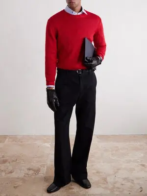SAMAN AMEL Gio Silk Sweater - Red