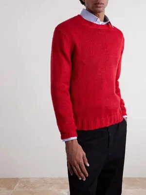 SAMAN AMEL Gio Silk Sweater - Red