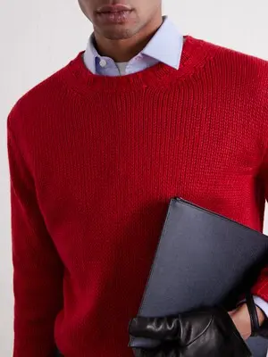 SAMAN AMEL Gio Silk Sweater - Red