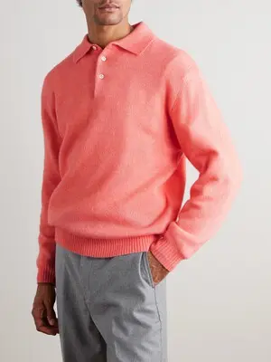 BEAMS Wool-blend Polo Shirt - Pink