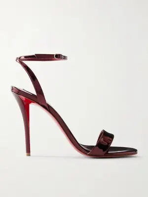 CHRISTIAN LOUBOUTIN Miss Z 100 Metallic Patent Leather Sandals - Red