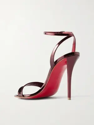 CHRISTIAN LOUBOUTIN Miss Z 100 Metallic Patent Leather Sandals - Red