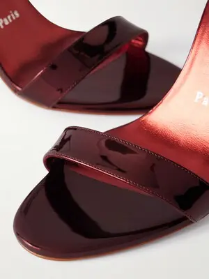 CHRISTIAN LOUBOUTIN Miss Z 100 Metallic Patent Leather Sandals - Red