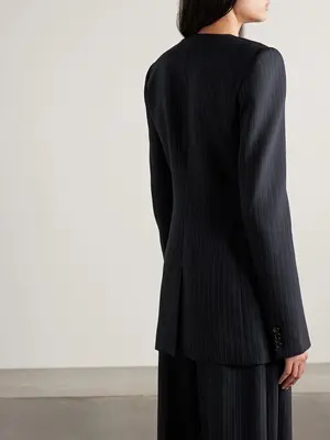 Khaite Naran Pinstriped Herringbone Blazer
