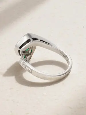 DAVID MORRIS Frozen Kiss Diamond And Emerald Ring
