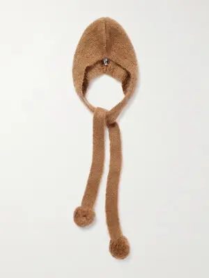 Acne Studios Tie-detailed Mohair And Wool-blend Hood - Beige