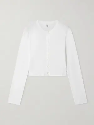 LESET Nando Ribbed Cotton-jersey Cardigan