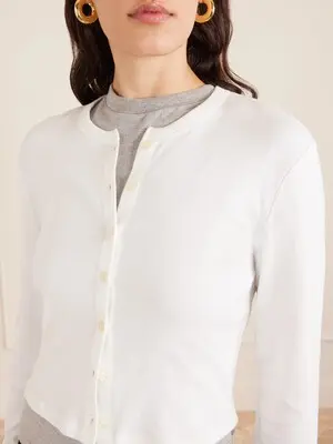 LESET Nando Ribbed Cotton-jersey Cardigan