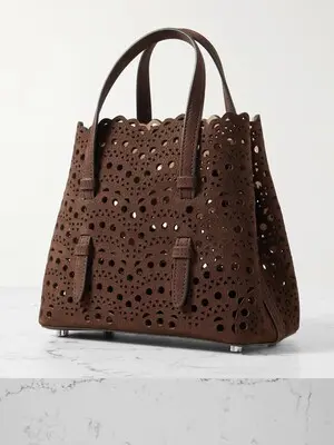 Alaïa Le Mina Laser-cut Suede Tote