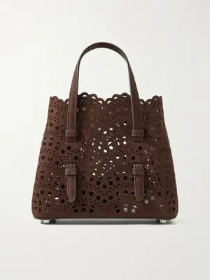 Alaïa Le Mina Laser-cut Suede Tote - Brown
