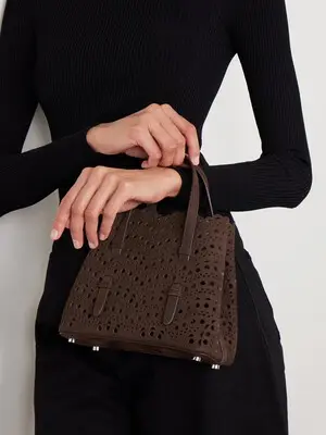 Alaïa Le Mina Laser-cut Suede Tote - Brown