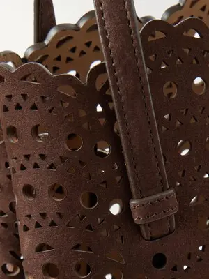 Alaïa Le Mina Laser-cut Suede Tote - Brown