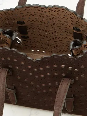 Alaïa Le Mina Laser-cut Suede Tote - Brown