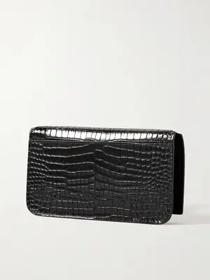 Saint Laurent Croc-effect Leather Phone Case