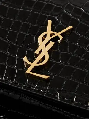 Saint Laurent Croc-effect Leather Phone Case
