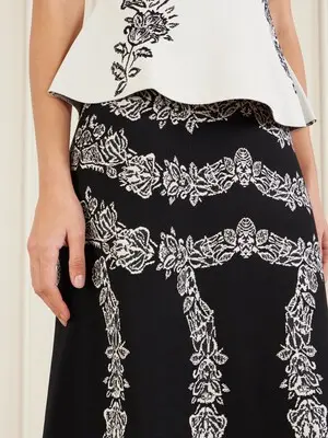 Ulla Johnson Valencia Floral-jacquard Midi Skirt