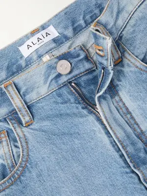 Alaïa High-rise Barrel-leg Jeans - Blue