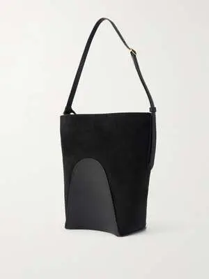 Alaïa Leather-trimmed Suede Tote - Black
