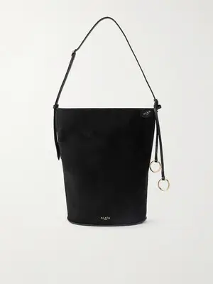 Alaïa Leather-trimmed Suede Tote - Black