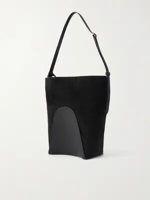 Alaïa Leather-trimmed Suede Tote - Black