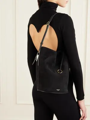 Alaïa Leather-trimmed Suede Tote - Black