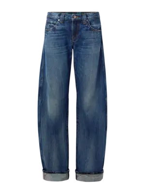 Khaite Karo Mid-rise Barrel-leg Jeans - Blue