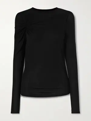 AGOLDE Lissa Gathered Jersey Top - Black