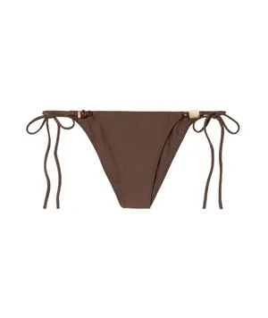 Faithfull The Brand Eden Bead-embellished Bikini Bottom - Brown