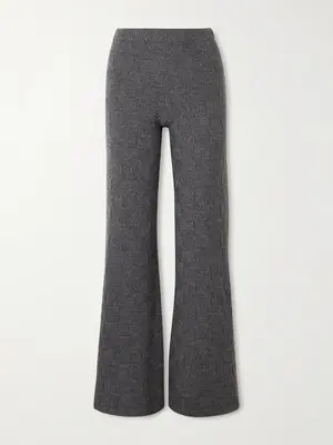 THE ELDER STATESMAN Cashmere Wide-leg Track Pants - Gray