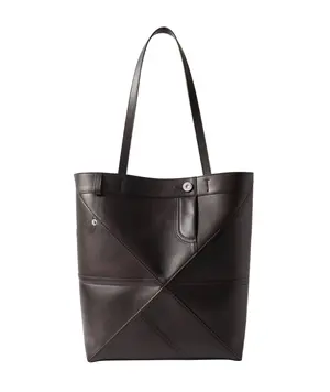 Loewe Puzzle Fold Panta Medium Convertible Leather Tote - Brown