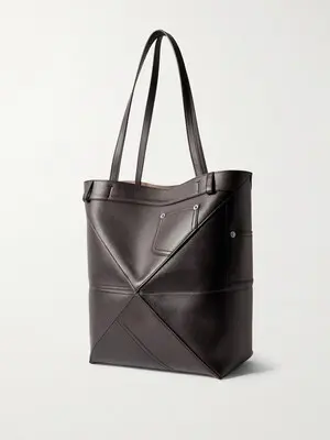 Loewe Puzzle Fold Panta Medium Convertible Leather Tote - Brown