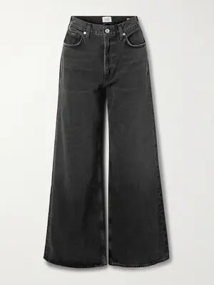 Citizens Of Humanity Paloma Mid-rise Wide-leg Jeans - Black