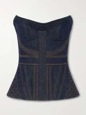 Zimmermann Denim Corset Top - Dark Denim