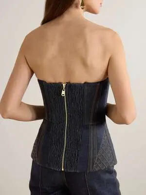 Zimmermann Denim Corset Top - Dark Denim