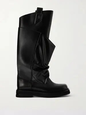 Attico Passeggiata Leather Knee Boots - Black