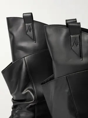 Attico Passeggiata Leather Knee Boots - Black