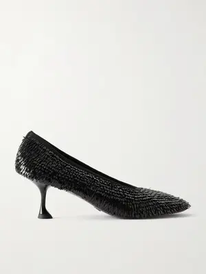 Proenza Schouler Tee Sequined Mesh Pumps - Black
