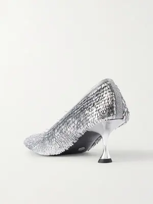 Proenza Schouler Tee Sequined Mesh Pumps - Silver