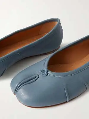 MAISON MARGIELA Tabi Split-toe Leather Ballet Flats - Light Blue