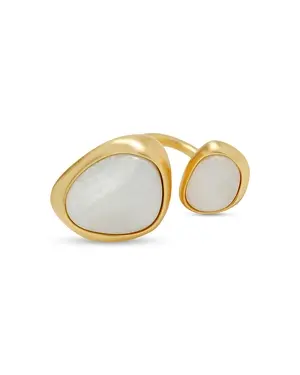 Cult Gaia Cleo Mother Of Pearl Open Ring - Gold